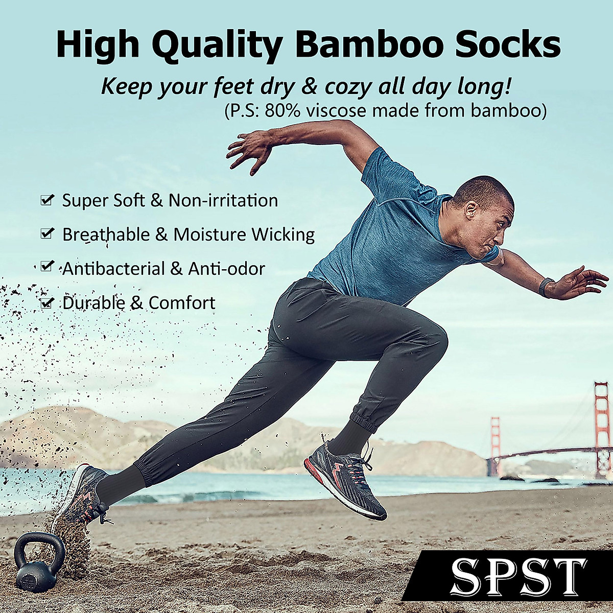 SPST Running Socks, Womens Warm Soft Essential Breathable Ventilation Odor Resistant Lightweight Cushioned Comfort Low Cut Moisture Wicking Hiking Socks, 6 Pair White M
