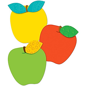 Carson Dellosa 36pc Colorful Apple Bulletin Board Cutouts, Red, Yellow, Green Apples Bulletin Board Decorations for Bulletin Board, Cubbies, Locker Decor, Back to School Bulletin Board Classroom Decor