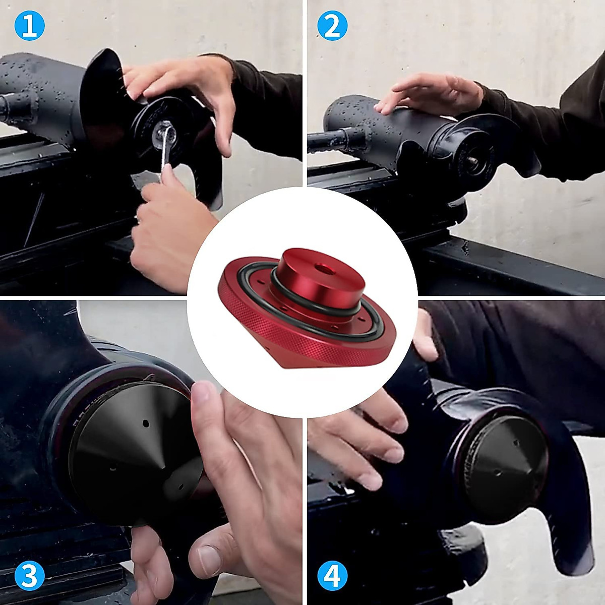 Mejiao Eliminator Trolling Boat Motor Prop Nut Compatible with GFEL-MK-BK-DP Minnkota 80/101/ 112-Red