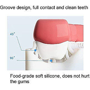 LEBEMPEL Kids U Shaped Toothbrush 2 Pcs Manual Toddler Toothbrushes 360° Oral Cleaning Tools Children Tooth Brush with Food Grade Soft Silicone Brush Head (Aged 2~6)
