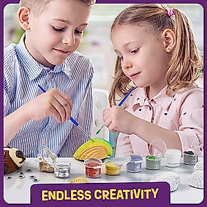 Dan&Darci Kids Sea Shell Painting Kit - Arts & Crafts Gifts for Boys and Girls - Easter Craft Activities Kits - Creative Art Activity Gift Toys for Age 6, 7, 8, 9, 10, 11 & 12 Year Old 8-12