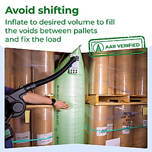 IDL Packaging 48" x 96" Dunnage Airbags, Woven Polypropylene, Level 1 - Fill The Void in Trucks and Intermodal Shipments, Reusable - Load Securement Airbags for Container Stuffing