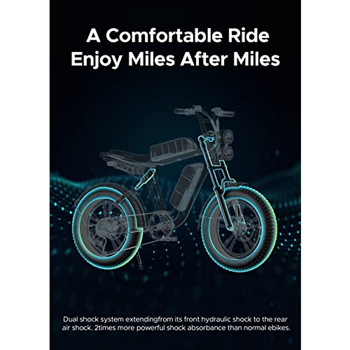 ENGWE-Electric-Bike Vintage Electric-Motorcycle-Adults Peak 1000W-Electric-Dirt-Bike - 20" Fat Tire E-bike with 48V 13AH Removable Battery Full Suspension Bikes Shimano 7 Speed (US Warehouse) (White)