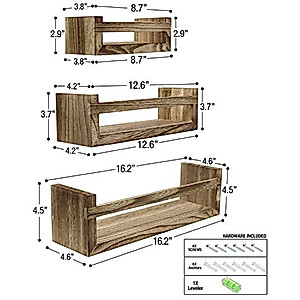 Sorbus Floating Shelves Bundle - 6 Rectangular Floating Shelves - 3 Support Bar Shelves & 3 Flat Floating Shelves - Hanging Wall Shelves for Home Decor