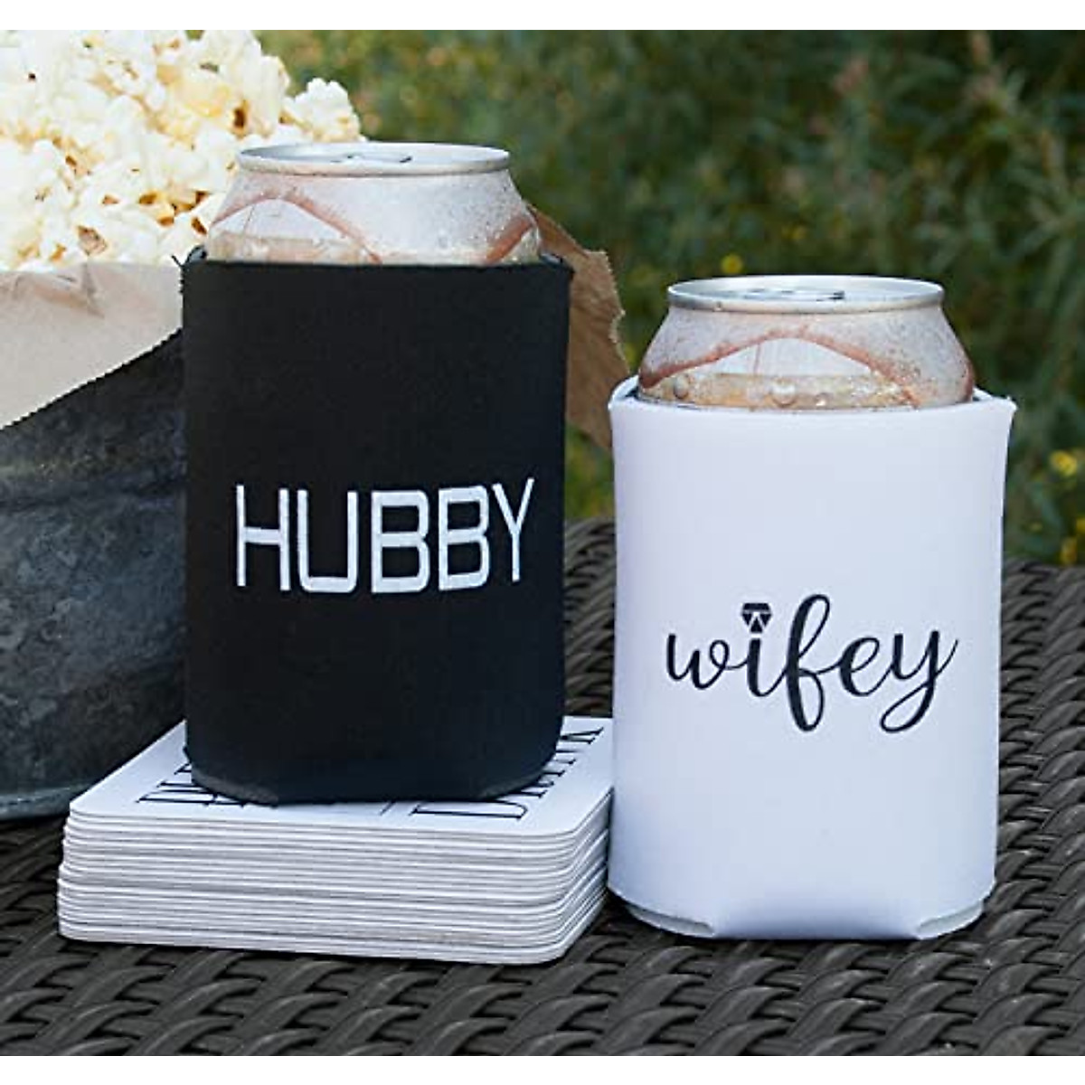 Hortense B. Hewitt Wedding Accessories Wifey and Hubby Can Coolers (Set of 2)