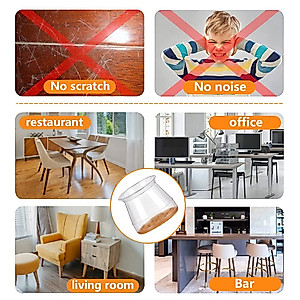 Ansible 48 pcs Chair Leg Floor Protectors, Furniture Felt Pads Silicone Covers caps for Chairs,Chair Leg Protectors for Hardwood Floors (Large fit:1.3''-2'')