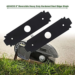 AMTHKNO AC04215 Reversible Heavy Duty Hardened Steel Edger Blade - for Replacement Ryobi 8 Inch Edger Blade, Fits Edgers Models UT50500, UT15518, RY15518, RYEDG11, P2310 and P2300B. (2)