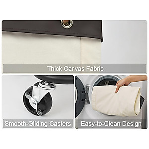 StorageWorks Laundry Hamper with Wheels, 160L Large Hampers for Laundry Rolling Laundry Basket, Dirty Clothes Hamper for Hotel, Home, Closet, Dorm, Beige, 1-Pack