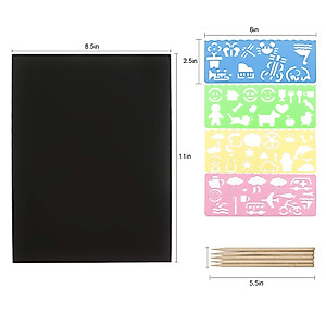 Rzam Scratch Art for Kids with Instructions, Large Size 8.5 X 11 Inches Kids Art Supplies, 20 Sheets Rainbow Scratch Paper for Kids Crafts, Arts and Crafts for Kids