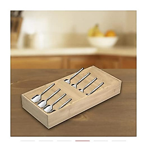 KARKO Kitchen Tools Drawer Organizer Store Organizer Drawer Wooden Bamboo Silverware Cutlery Storage Box Kitchen Storage Cabinet (CW0003)