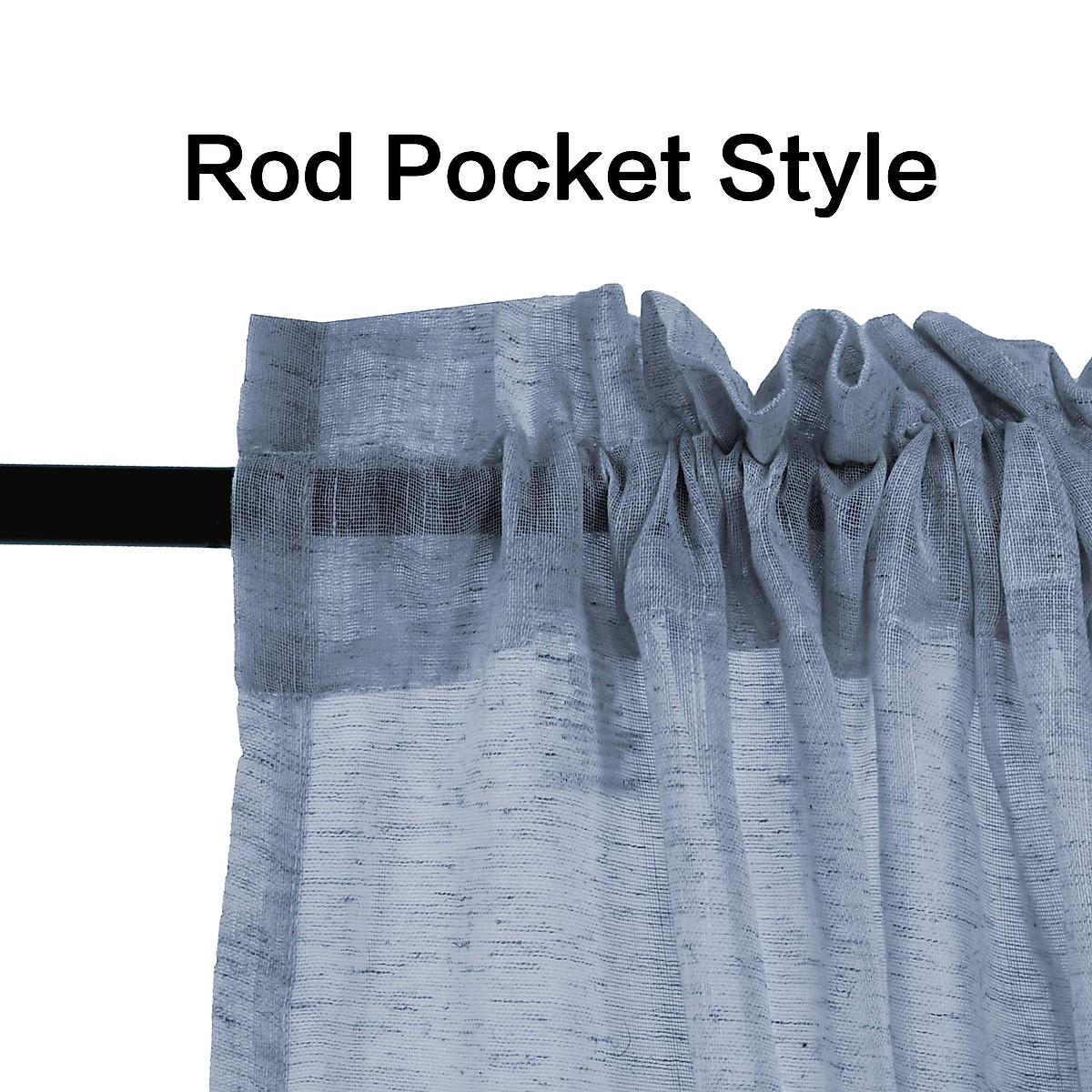 Sheer Curtains Linen Textured Curtains for Living Room 52 x 84 Inch Natural Rod Pocket Window Panel, Linen Look Burlap Curtain Home Fashion Natural Linen Rich Quality Curtain, 2 Panels, Beige