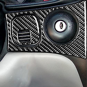 Carbon Fiber Black Panel Frame Decal Cover Trim Compatible with Chevrolet Corvette C5 1998-2004 LHD (Classic, Engine Start Ignition Panel)