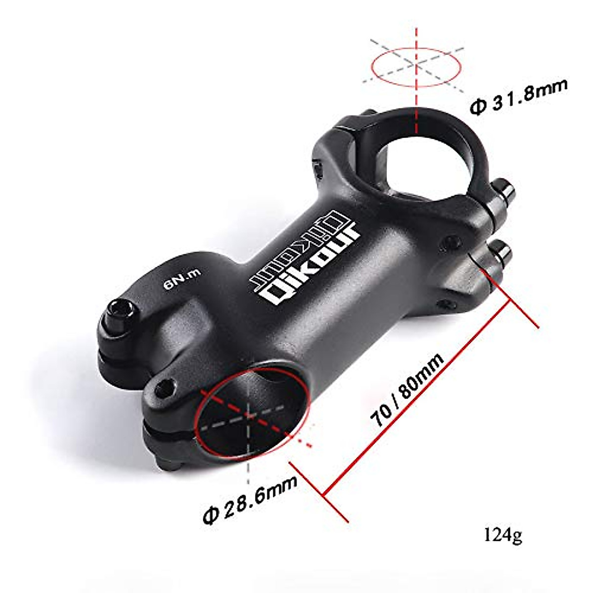 Bike Stem 31.8 Bicycle Stem 25 Degree, Handlebar Riser Extender for Road Bike, Mountain Bike, MTB, BMX, Cycling (Only Fit 1.25"/31.8mm Handlebar) (31.8 x 70mm)