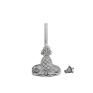Arthur Court Pineapple Countertop Decorative Paper Towel Holder Aluminum Metal 14.5 inch Standing Tall