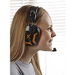 X Rocker, 5198001, XH1 Headset with Microphone, 7.09 x 3.94 x 7.87, Black/Orange