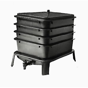 Vermi-Future® Worm Condo Composting Worm Bin 4 Working Trays (with Startup Bedding)