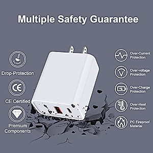 [Apple MFi Certified] iPhone Fast Charger,20W Dual Port PD3.0 USB-C + USB-A Power Delivery Wall Charger Block Plug for iPhone 13/13 Pro Max/12/11/XS/XR/X/8,iPad(2 Pack 10FT Lightning Cables lnclude)