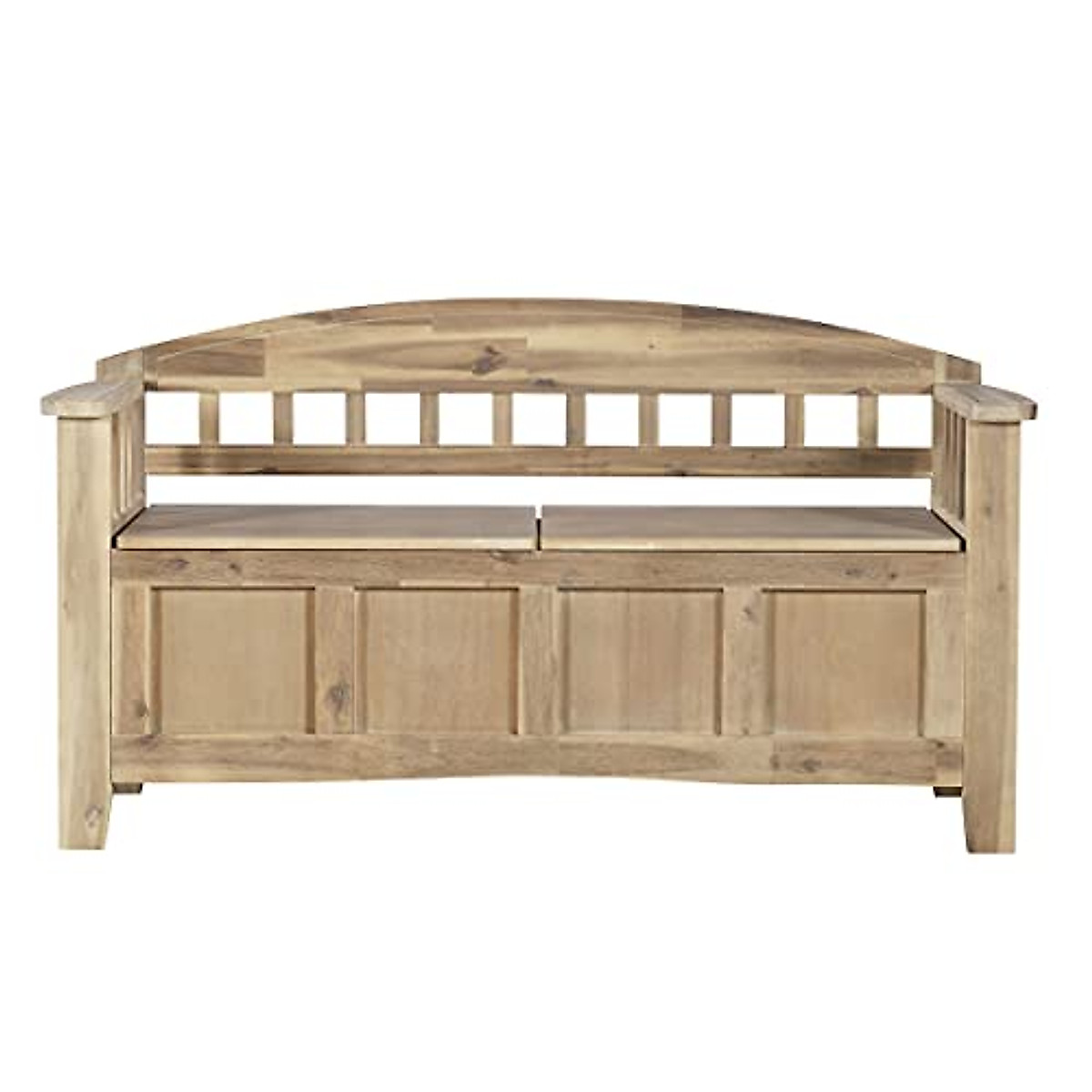 Linon Natural Washed Storage Frankie Bench, Seat Height of 18"