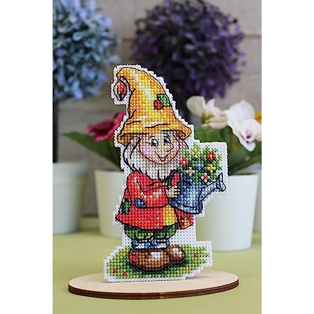 MP Studia Cross Stitch Embroidery Kits for Adults and Beginners Fairy Tale - Garden gnome 13x8cm/5.12x3.15 14ct.