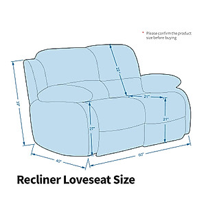 MAXIJIN Recliner Loveseat Slipcover, 6 Pieces Stretch Velvet Reclining Sofa Cover, 2 Seater Love Seat Recliner Couch Cover, Thick, Soft, Washable Furniture Cover (Loveseat Recliner, Dark Coffee)
