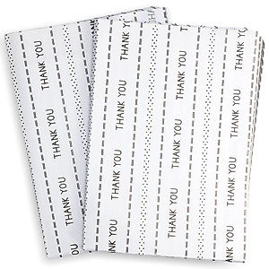 MR FIVE 30 Sheets Thank You Tissue Paper Bulk,20" x 28",Gift Wrapping Tissue Paper,Thank You Tissue Paper for Packaging,Gift Bags,Wrapping Tissue for Graduation,Birthday,Party,Thanksgiving