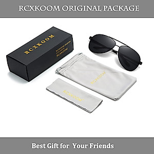 RCXKOOM Big XL Wide Frame Extra Large Polarized Aviator Sunglasses for Big Heads Men Oversized Military Pilot Glasses