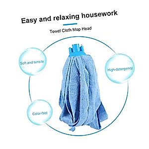Healvian 2pcs Mop for Wood Floors Household Cleaner Floor Mops Commercial Mop Round Shape Mop Head Cloth Mop Refill Mop Head Refill Butuo Replacement Head Detergent to Rotate Washable Blue