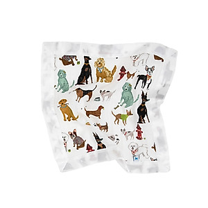 Little Unicorn Security Blankets 3 Pack | 100% Cotton Muslin with Satin Border| Super Soft and Breathable | Baby, Infant, Toddler | Lovey for Boys and Girls | Woof