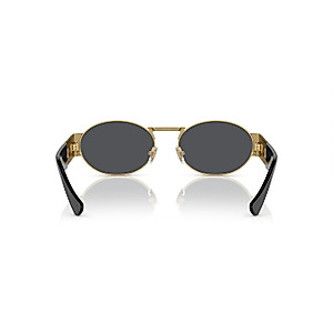 Versace Unisex Sunglasses Matte Gold Frame, Dark Grey Lenses, 56MM