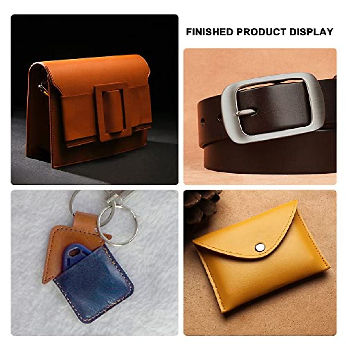 Ftyiwu 52 Shapes Style Leather Hollow Cutter Punch Tools, Leather Hole Punch Tools Set with Leather Cutter Punch and a Leather Carving Hammer, Leather Punch Cutter Tools for Handmade Leather Craft