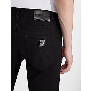 A | X ARMANI EXCHANGE Men's 5 Pocket Slim, Black Stretch Bull Denim