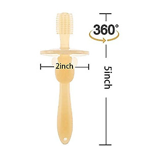 2Pcs/Pack Baby Toddler Teethers,Soft Bristles,360 Training Toothbrushes,Silicone Teething Toys/Pacifier,Gum Massagers for Newborn,Infant