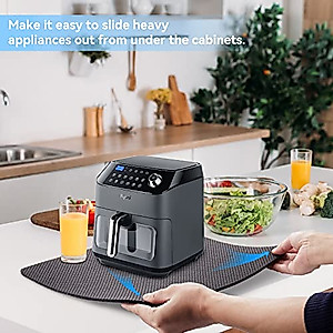 Heat Resistant Mats For Countertop 2 Pcs - Coffee Mat Heat Resistant Mat Kitchen Counter Protector Pad with Appliance Slider Function for Air Fryer, Microwave, Coffee Maker, Toaster