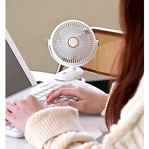 500mAh Portable Rechargeable Clip on Fan, 5 inch Battery Operated Fan, 3 Speeds Personal Fan, 360 Rotation Small Desk & Clip Fan, Ideal for Outdoor Camping Golf Cart Treadmill Home Office, Purple