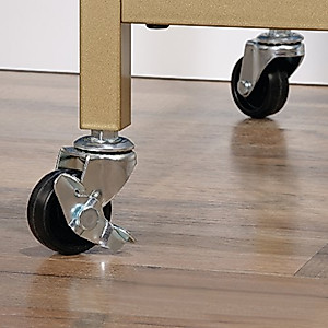 Sauder International Lux Bar Cart, Satin Gold Finish