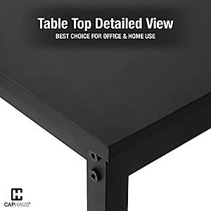 CAPHAUS 47 Inch Computer Desk, Home Office Desk, Modern Work Desk, Writing Desk for Small Space, Simple Desk for Home Use & Office, PC Table, Gaming Desk, Space-Saving Workstation, Black