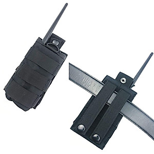 Molle Tactical Universal Radio Nylon Holster Pouch Holder, Military Molle Radio Case Bag Compatible with Baofeng Midland Motorola Walkie talkies (2 Pack)