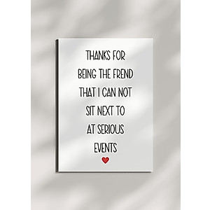 TEEMI-Funny Card For Friend, Best Friend Birthday Card, Funny Bestie Birthday Day Card, Thank You Card, Card For Him Her Them CANNOT Sit NEXT TO