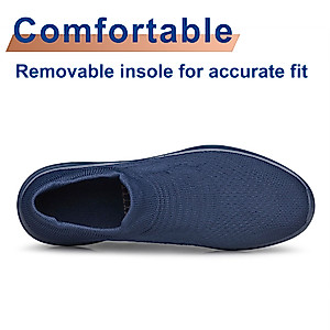 YHOON Womens Walking Shoes Non Slip Running Shoes Breathable Workout Shoes Lightweight Gym Sneakers Zapatos para Mujer Navy Blue Size 8