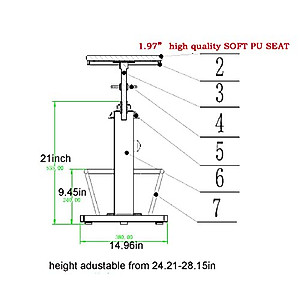 Topower American Antique Industrial Round Bottom Adjustable Height Cafe Coffee Retro Vintage Stylish Water Pipe Design Pub Kitchen Bar Stool (Silver, PU Leather Top)