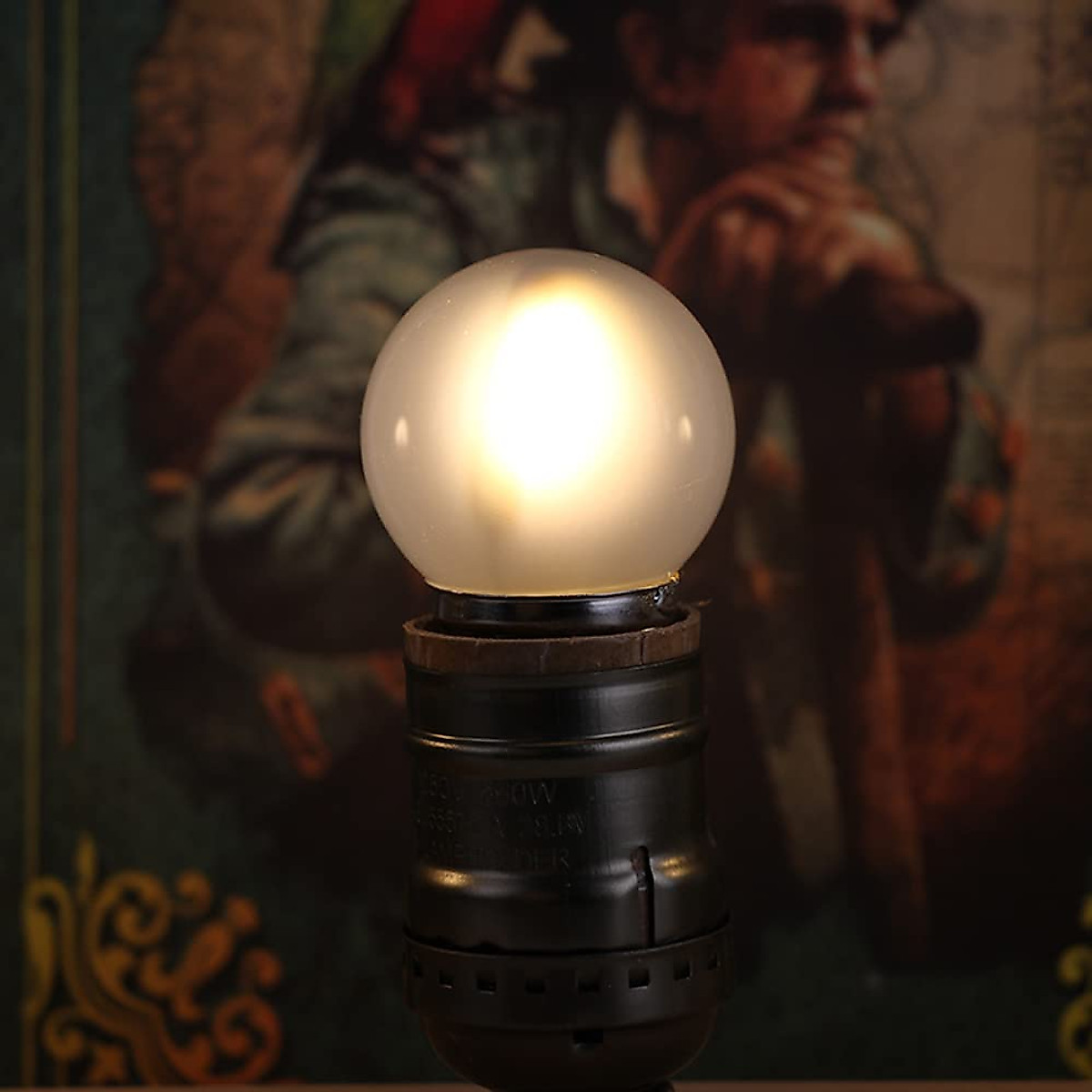 Qixivcom 6 Pack 1.5W White G40 Frosted Bulb LED Bulb E26 Warm White Energy Saving Retro Light String Replacement Bulbs Indoor and Outdoor Decorative Lighting Bulbs Vanity Mirror Billboard Decor