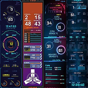Bewinner 8.8 Inch AIDA64 PC CPU RAM HDD Data Monitor, 8.8 Inch CPU Hardware Temperature Monitor 1920x480 LCD Screen for PC ARGB Computer case Secondary Screen