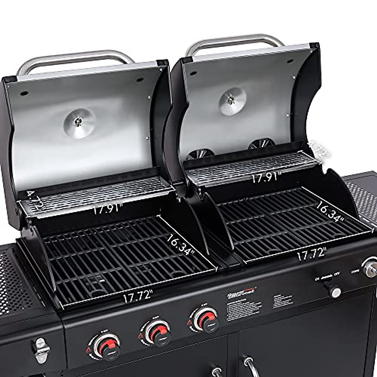 Royal Gourmet ZH3002N 3-Burner 25,500-BTU Dual Fuel Gas and Charcoal Grill Combo, Cabinet Style, Black