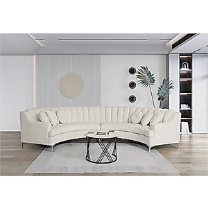 Legend Vansen Curved Sectional for Living Room Velvet Symmetrical Modular Sectional Sofa Couch