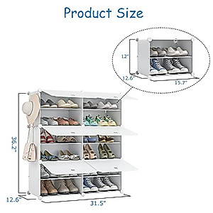 Shoe Rack, 6 Tier Shoe Rack Organizer 24 Pairs Shoe Cabinet Shoe Organizer for Closet Shoe Storage Cabinet Zapateras Organizer for Shoes, Shoe Rack for Closet for Entryway, Bedroom and Hallway, White