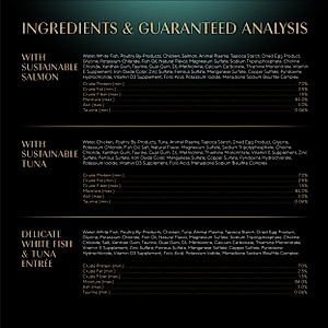 SHEBA Perfect Portions Cuts in Gravy Wet Cat Food Trays (24 Count, 48 Servings), Gourmet Salmon, Sustainable Tuna, And Delicate Whitefish & Tuna Entrée, Easy Peel Twin-Pack Trays