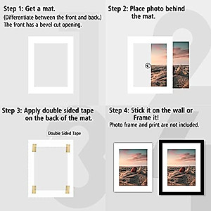 Golden State Art, White Pre-Cut 11x14 Picture Mat for 8.5x11 Photo, with Acid Free White Core High Premier Bevel Cut Mattes (10-Pack)