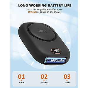 LtYioe Mini Fan Mini Handheld Fan Portable Fans USB Rechargeable, Personal Desk Fan Multifunctional with Strong Airflow, LED Smart Display and 3 Speed Adjustable for Outdoor Beach Home(Dark Black)