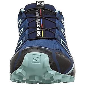 Salomon Women's Speedcross 4 W Trail Running Shoe, Poseidon/Eggshell Blue/Black, 8.5 M US