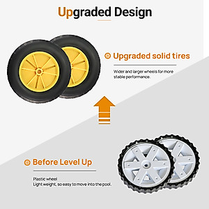 18 Feet Pool Cover Reel Set Pool Solar Cover Reel for 14-18 FT Inground Swimming Pools, Aluminum Stainless Solar Blanket Reel Black